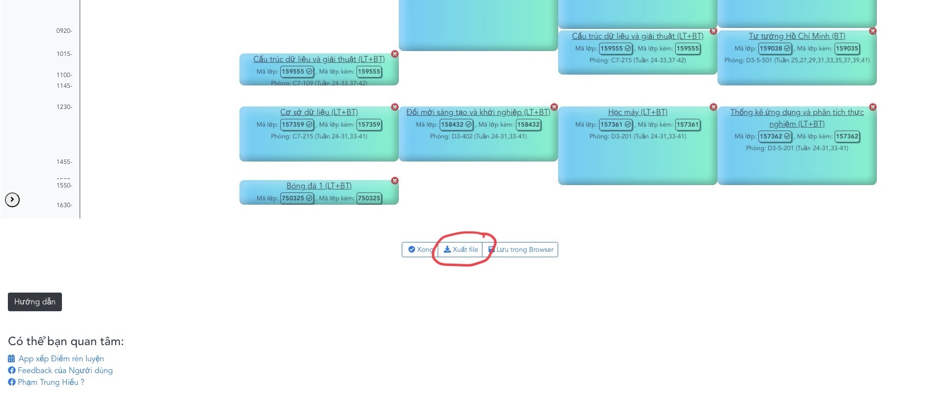 Hust timetable to Google Calendar